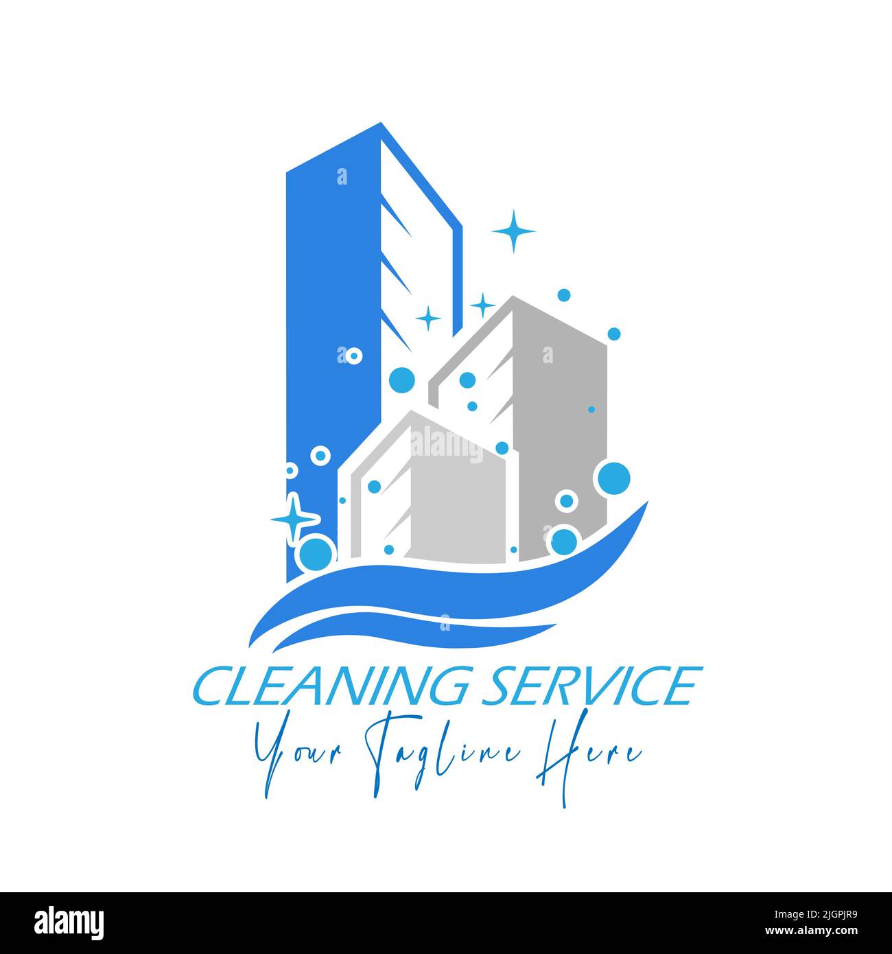 Cleaning. Vector template of a logo, sticker or brand. Flat style Stock ...