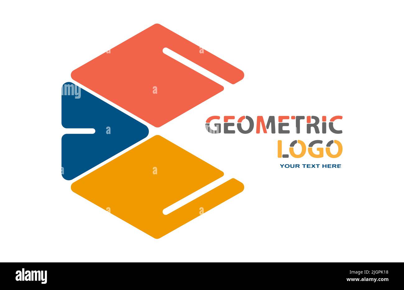 Hexagon icon. Logo, brand, or sticker template for websites, apps, and ...