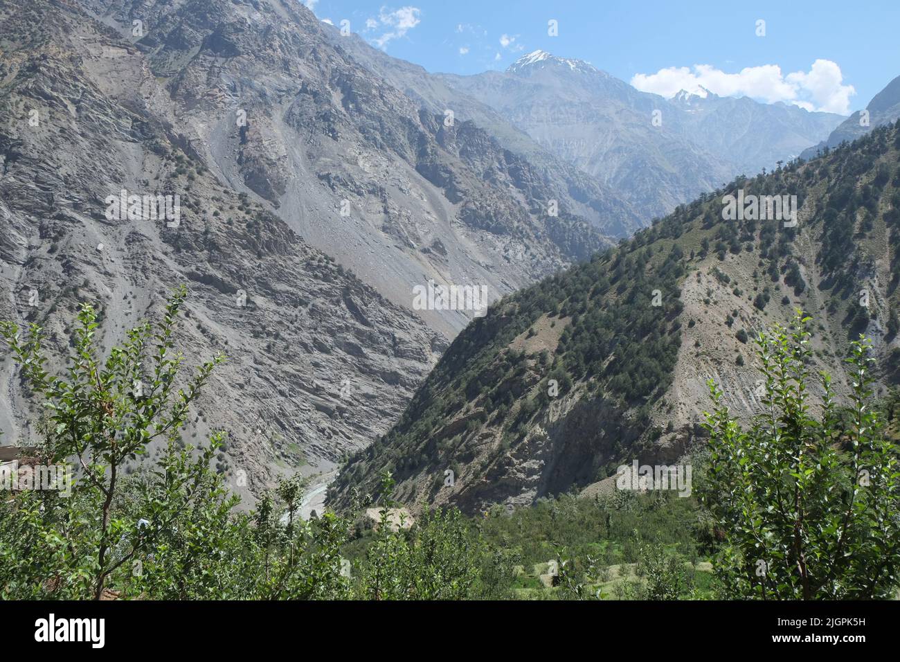 Himalayan village Nesang in Kinnaur, Himachal Pradesh, India Stock ...