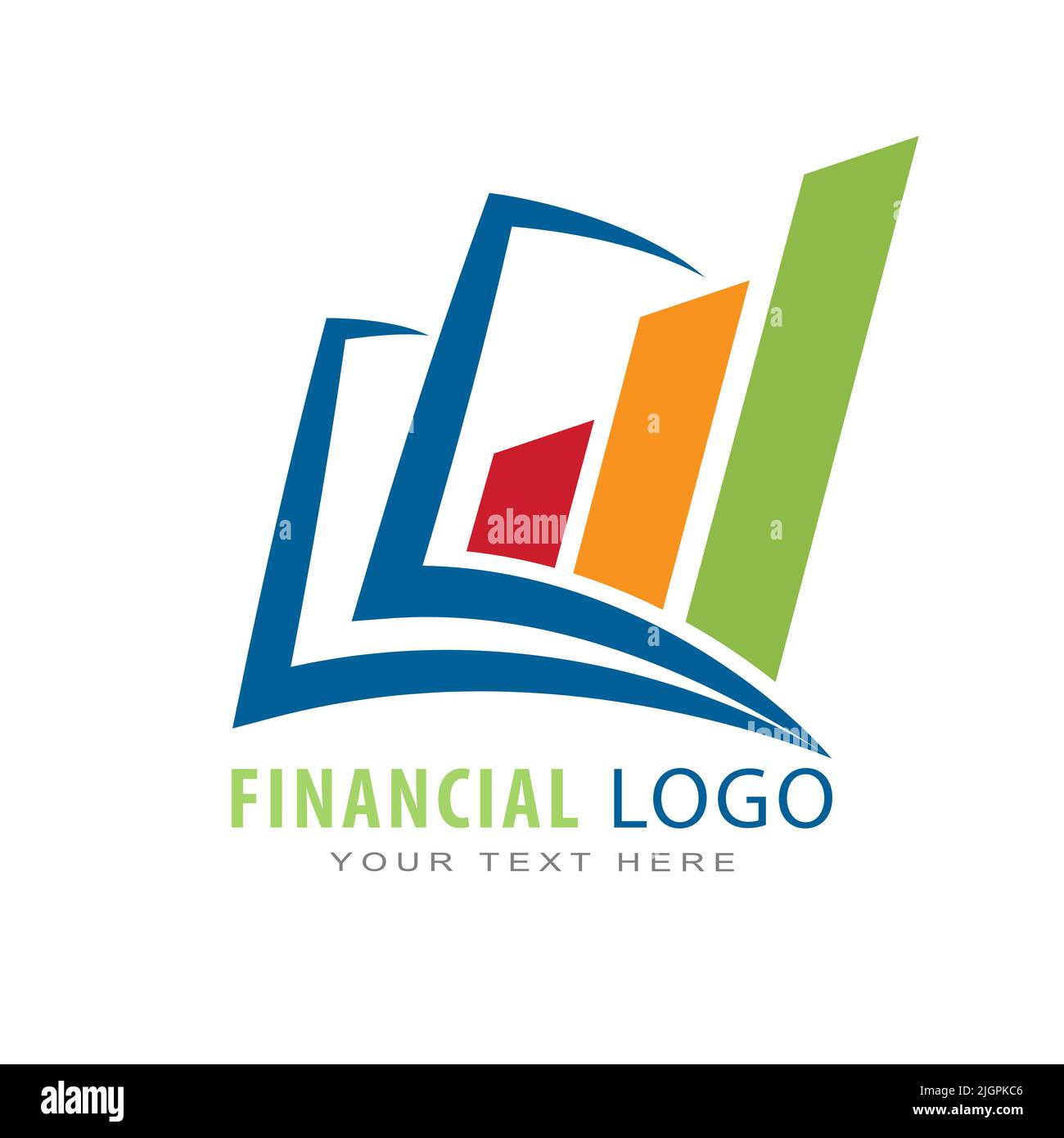 Finance. An open book with a diagram. Logo, brand, or sticker template ...