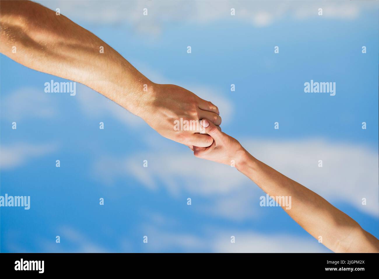 Hands of man and woman reaching to each other, support. Solidarity ...