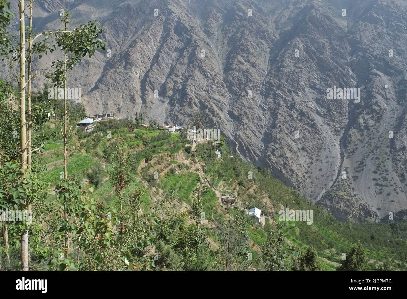 Himalayan village Nesang in Kinnaur, Himachal Pradesh, India Stock ...