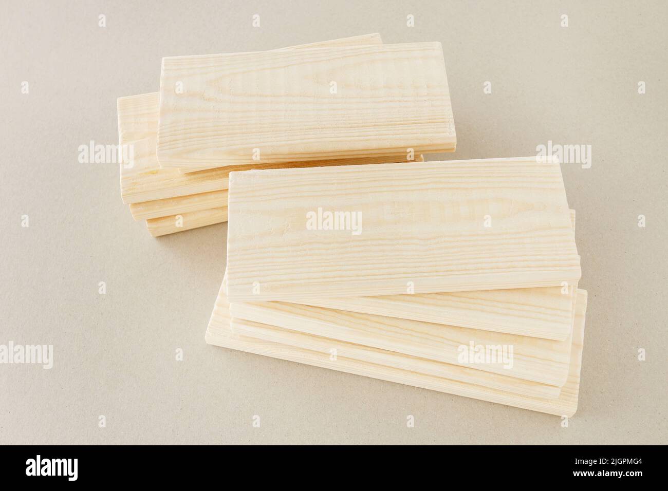 Two stacks of small planks. Hobby time Stock Photo - Alamy
