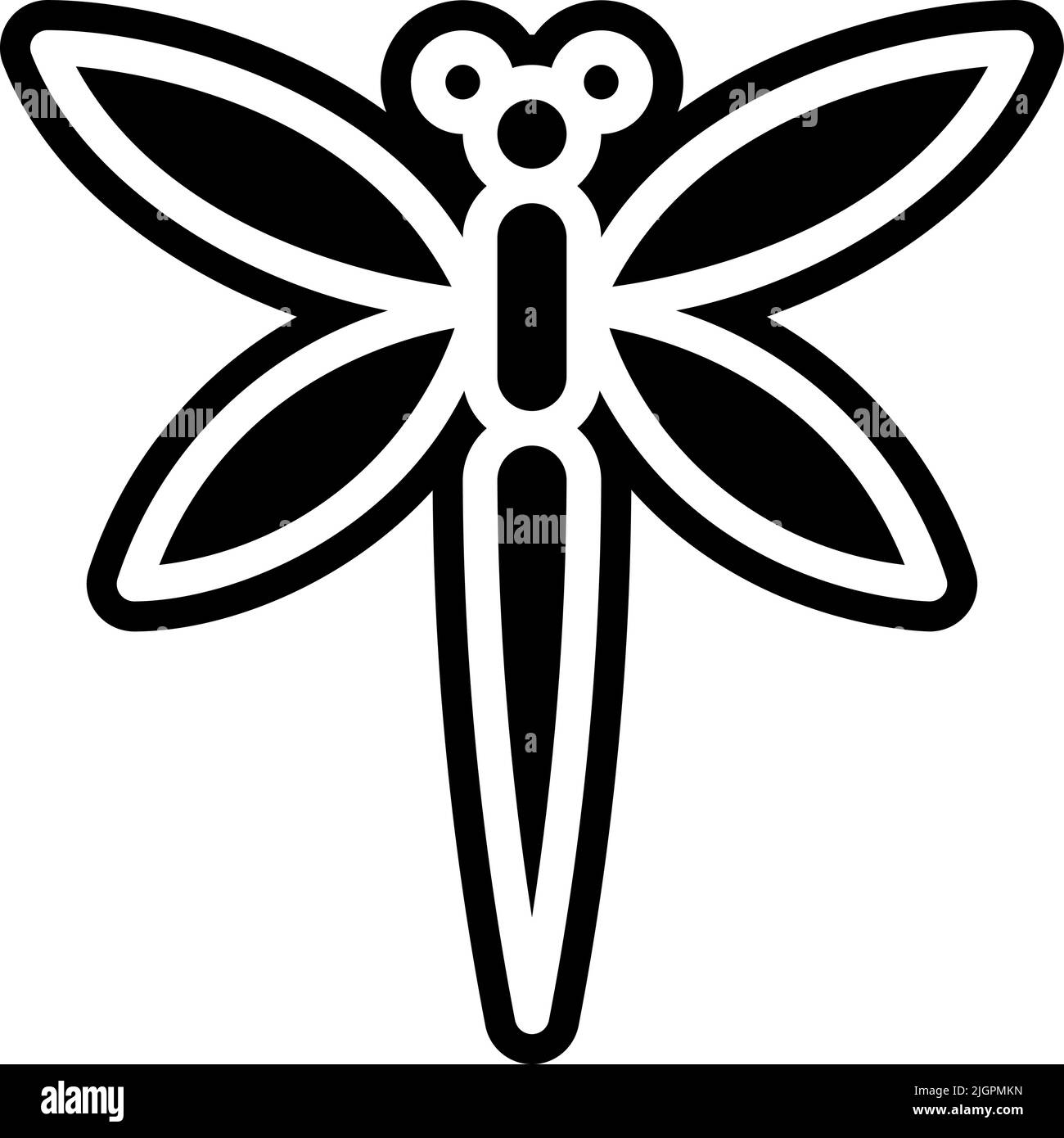 Dragonfly wing icon cartoon style Black and White Stock Photos & Images ...