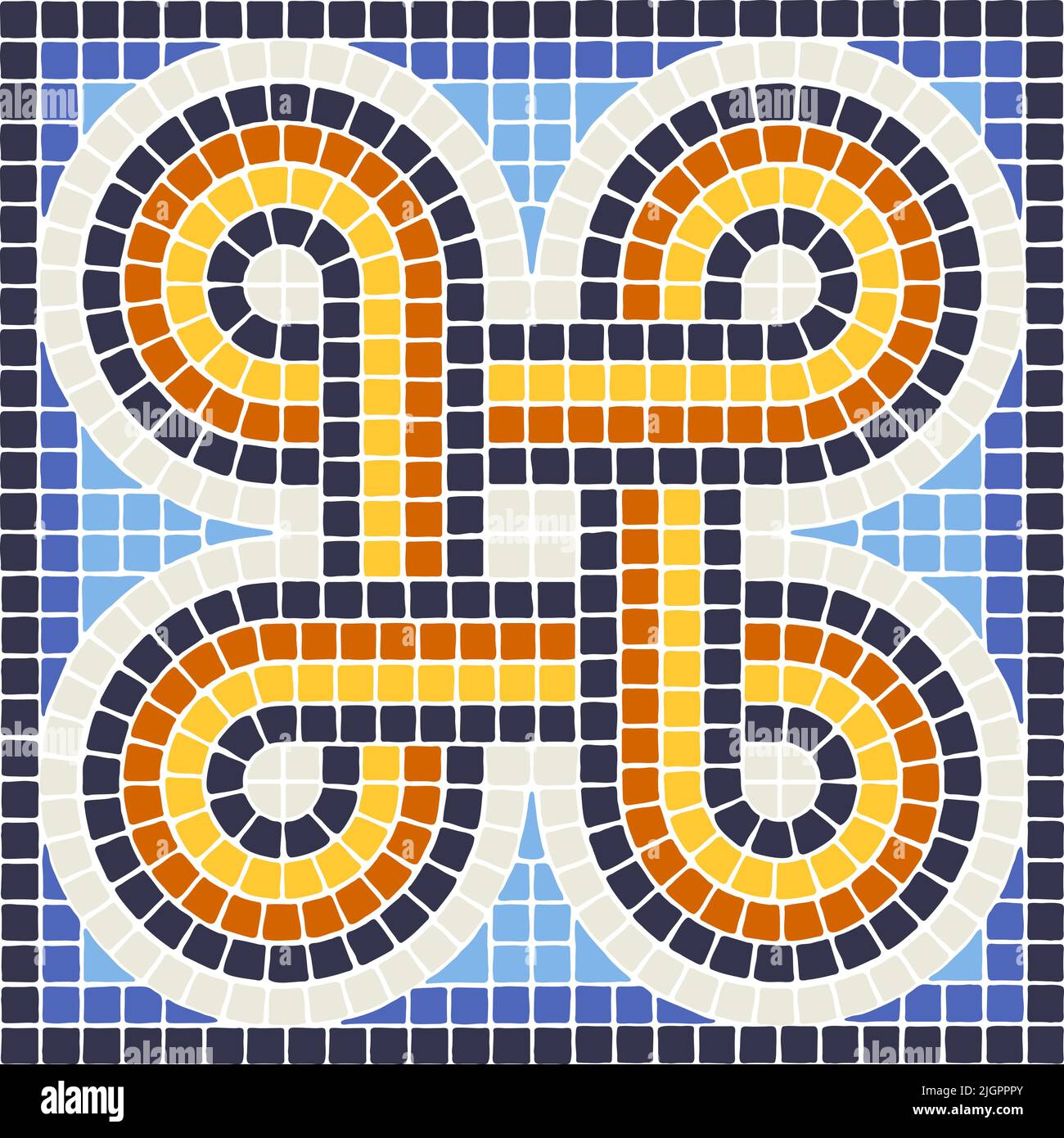 Ancient mosaic tile pattern. Decorative antique stone ornament ...