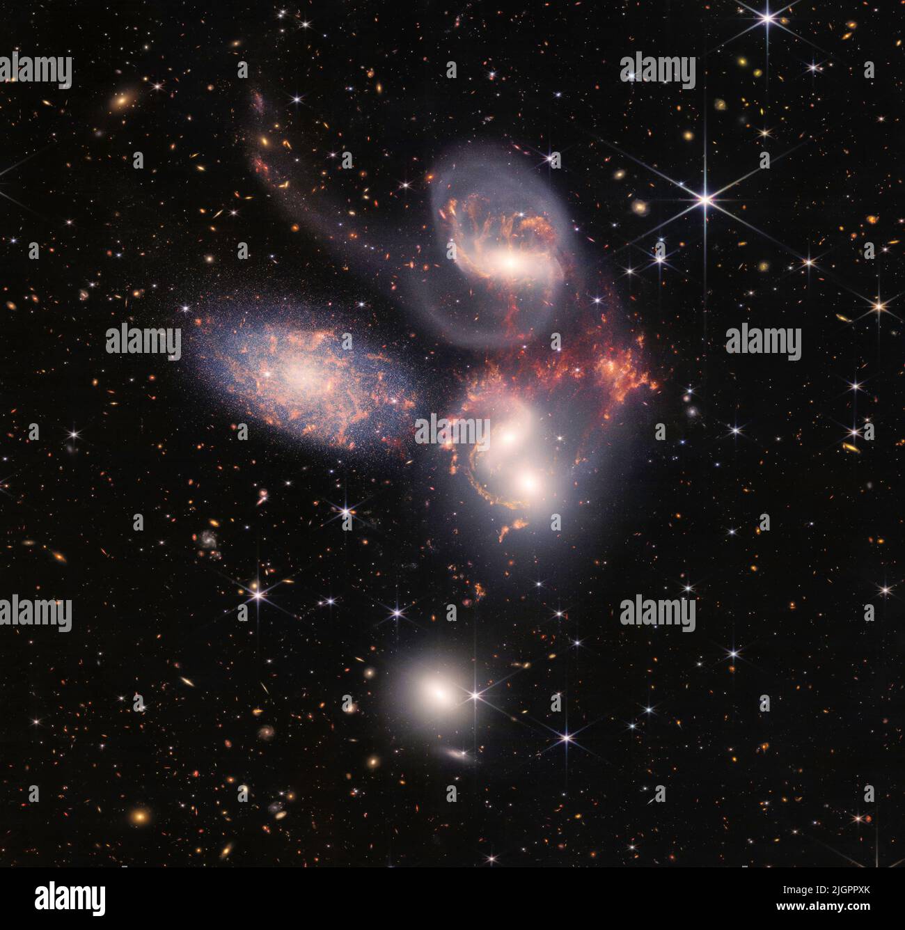 July 12, 2022: Stephan's Quintet, a visual grouping of five galaxies ...