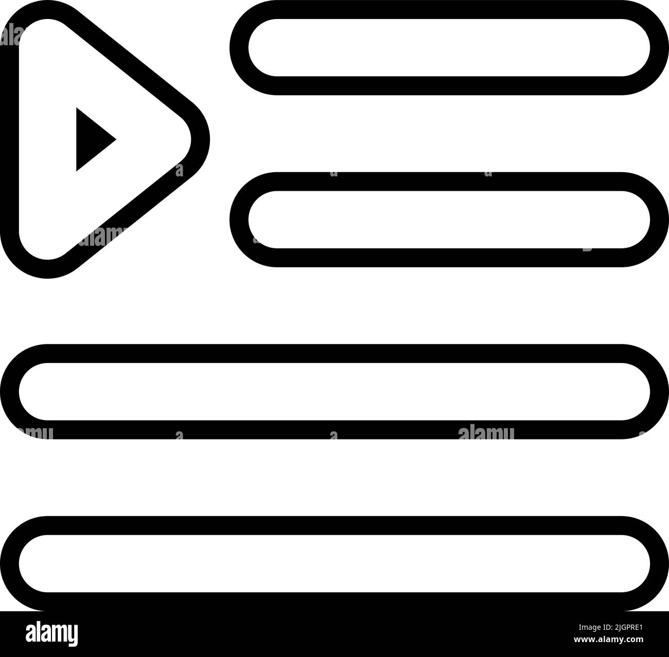 Playlist icon Black and White Stock Photos & Images - Alamy