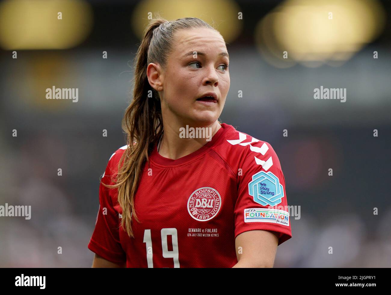 Denmark’s Janni Thomsen looks on during the UEFA Women's Euro 2022 ...