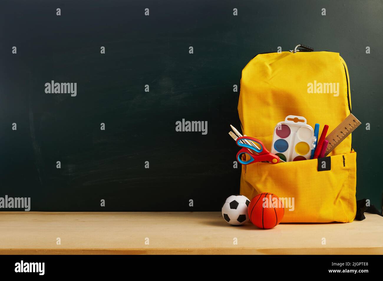 Backpack different school stationery hi-res stock photography and ...