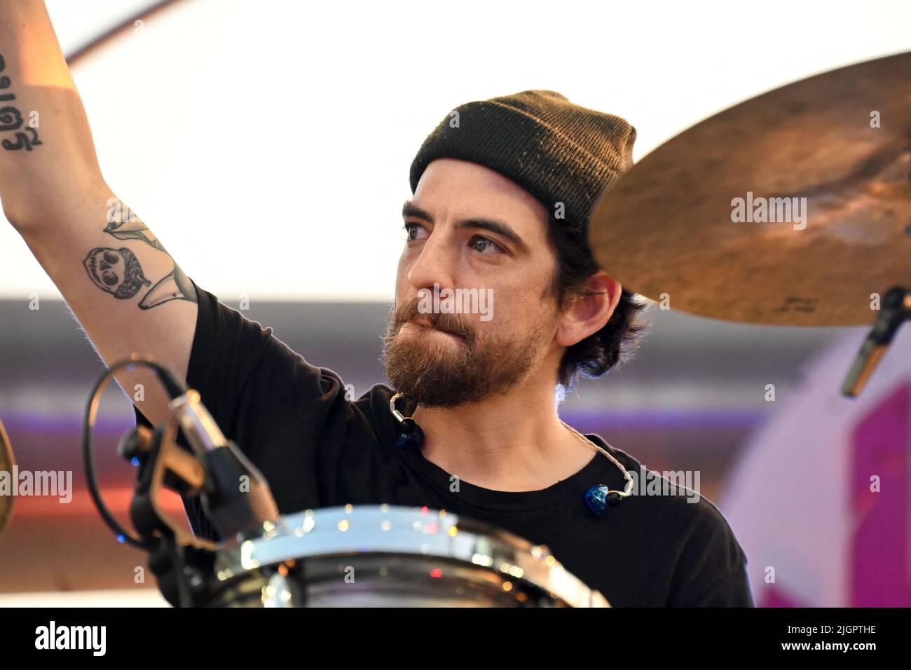 Antibes, France, July 10, 2022, Dan Weiss from Delvon Lamarr Organ Trio ...