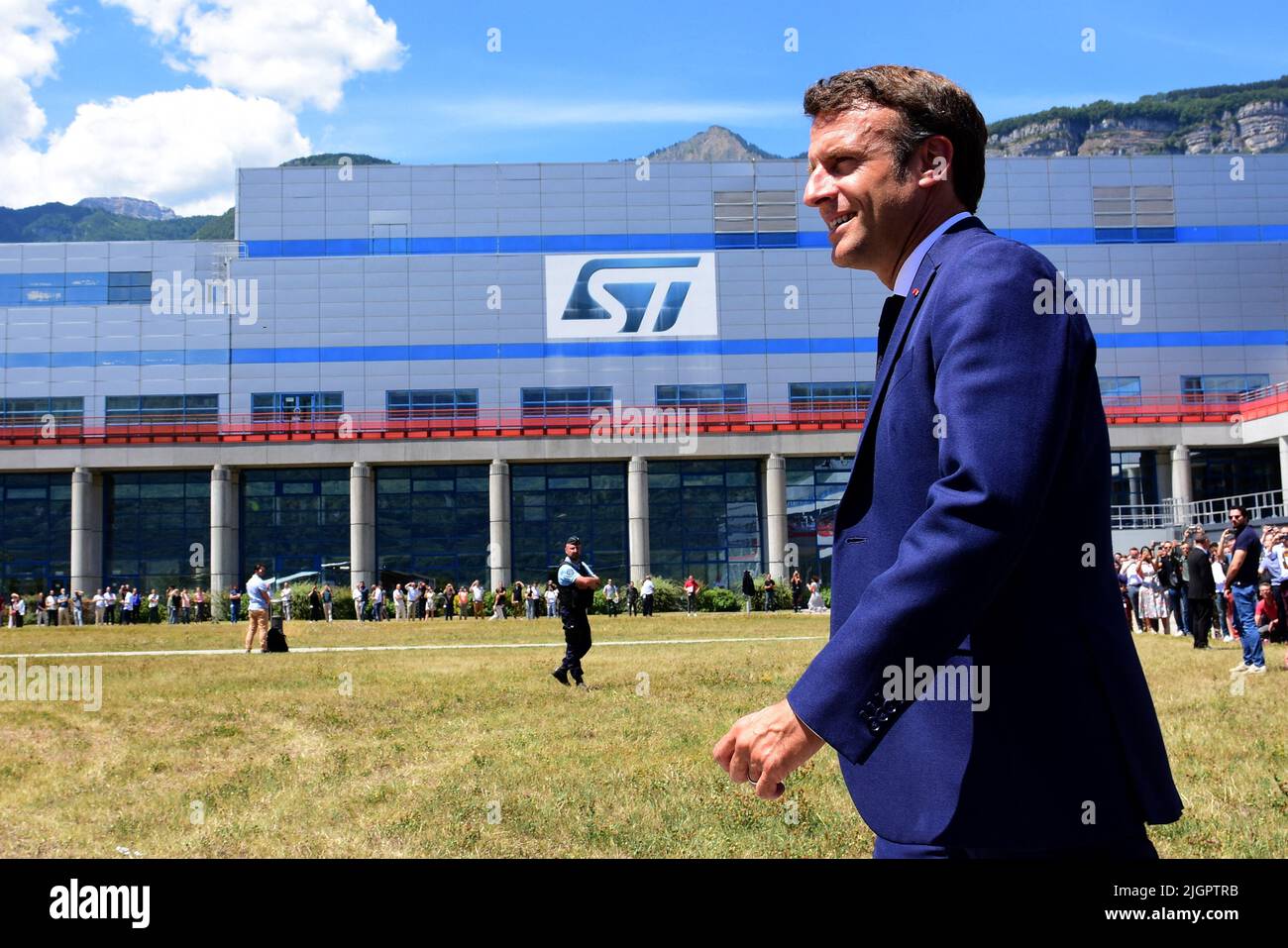 Crolles, France, July 12, 2022, French President Emmanuel Macron ...