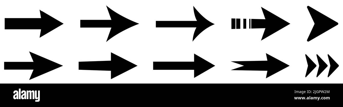 Arrows set icons. Collection different arrows sign. Vector illustration ...