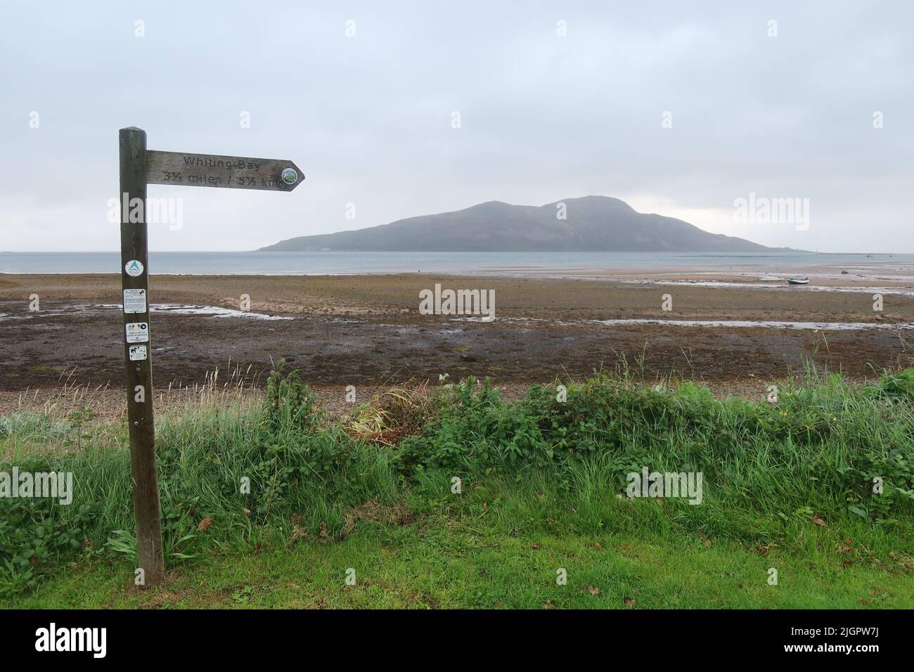 View of Holy Isle from The Arran Coastal Way. Isle of Arran. North ...