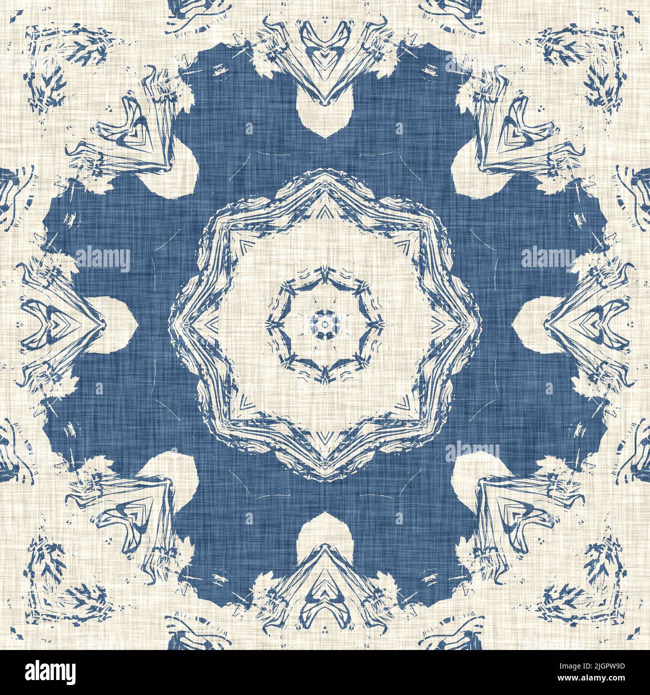 French blue quilt printed fabric pattern for shabby chic home decor ...