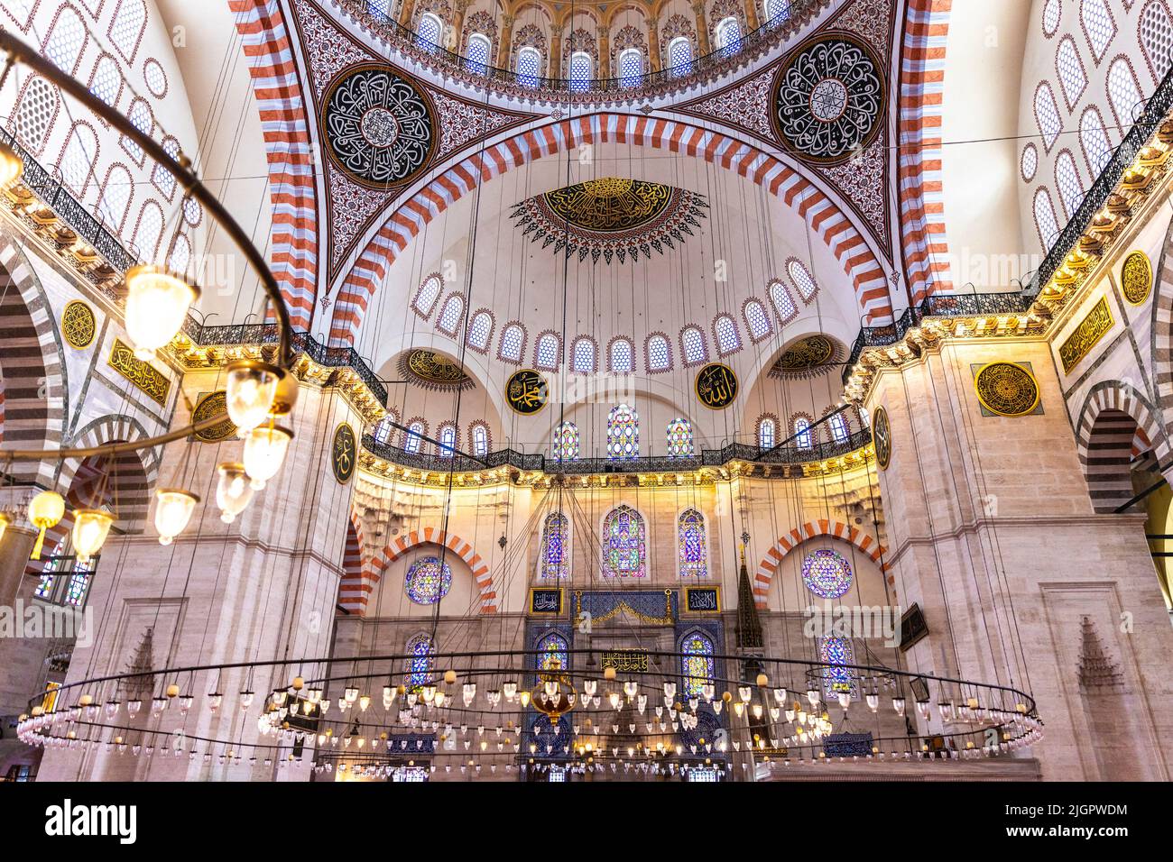 Suleymaniye mosque in istanbul, interior view. Istanbul Stock Photo - Alamy