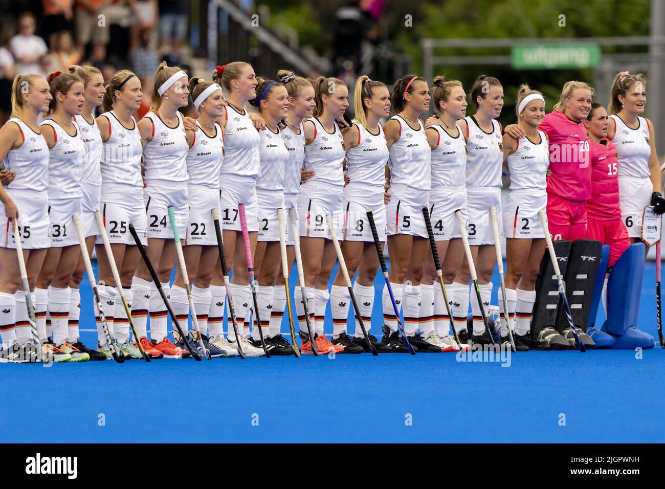 AMSTERDAM - The German women's hockey team prior to the match between ...