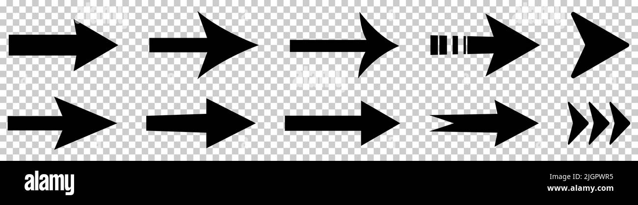 Collection of arrows icons. Vector illustration isolated on transparent ...