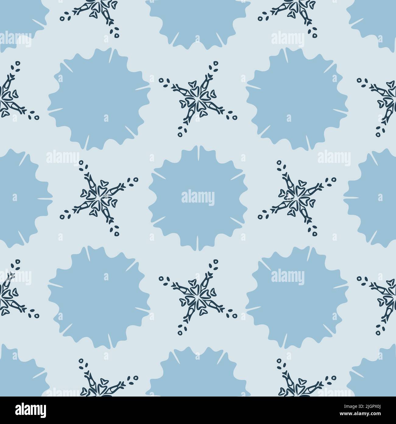 Christmas frozen snowflake seamless vector pattern. Masculine winter ...