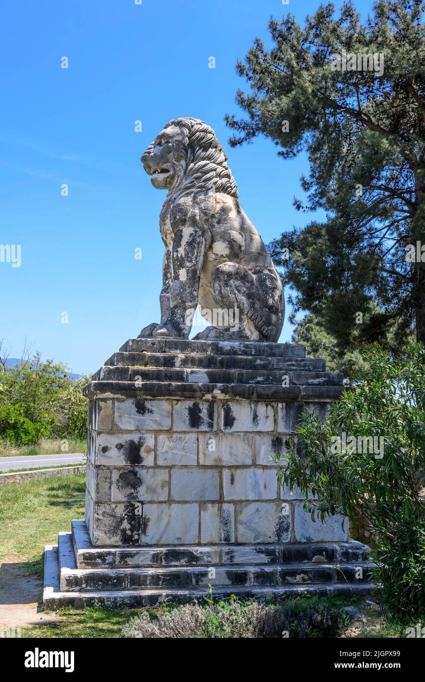 The Lion of Amphipolis a 4th cen. BC funerary monument in honour of ...