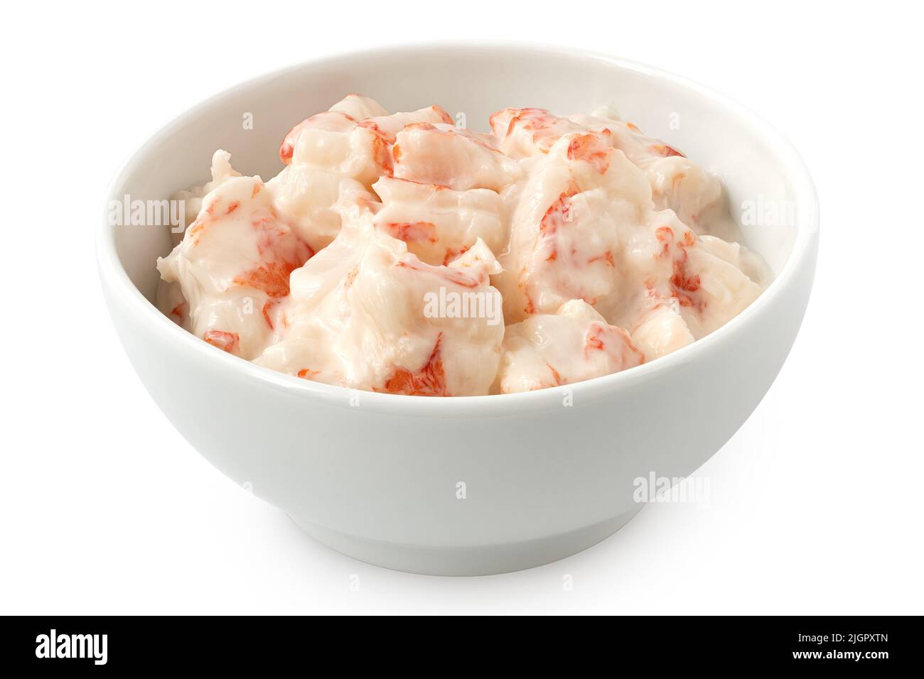 Prawn cocktail in a white ceramic bowl isolated on white Stock Photo ...