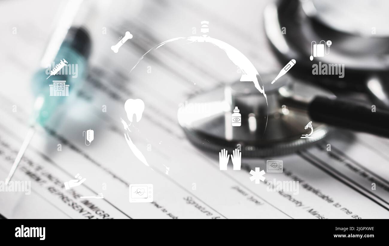 Doctor workplace with digital tablet and stethoscope Stock Photo - Alamy