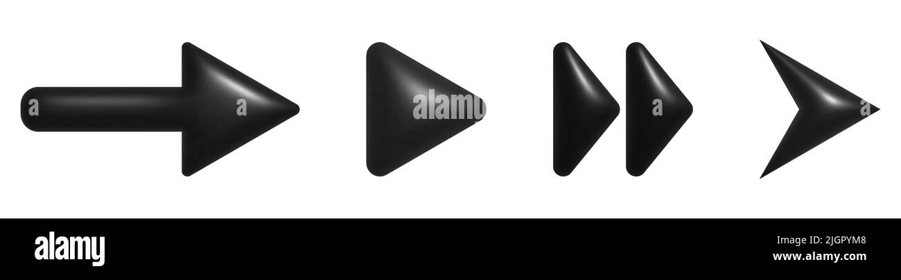 Set of 3d arrows. Vector illustration isolated on transparent ...