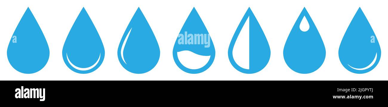 Water drop icons set. Vector illustration isolated on white background ...