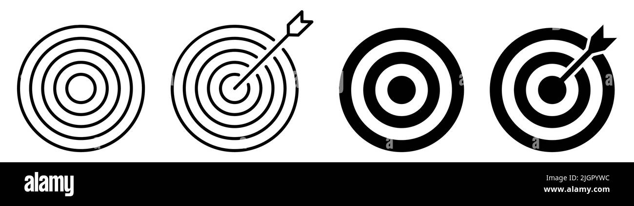 Target icon set. Design for web and mobile app. Vector illustration ...