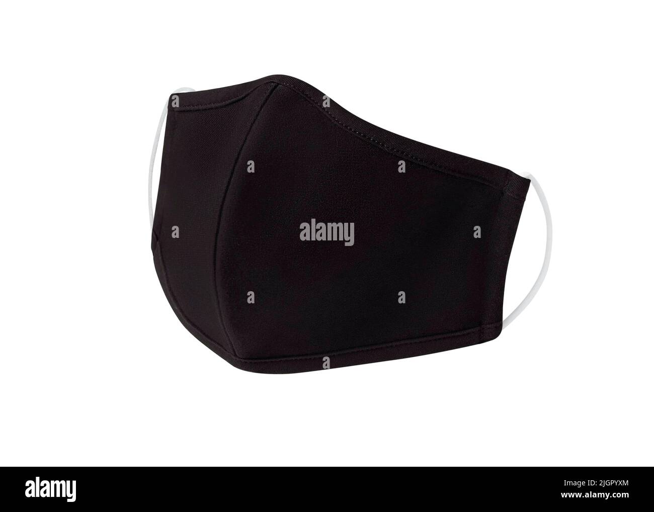 Black protection face mask with ear straps. Procedure mask to cover ...