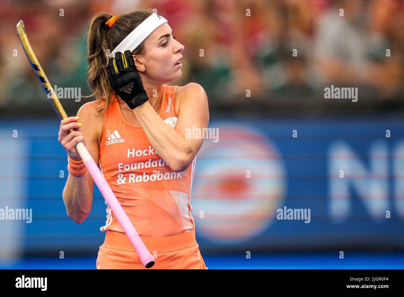 AMSTELVEEN, NETHERLANDS - JULY 12: Eva de Goede of Netherlands prior to ...