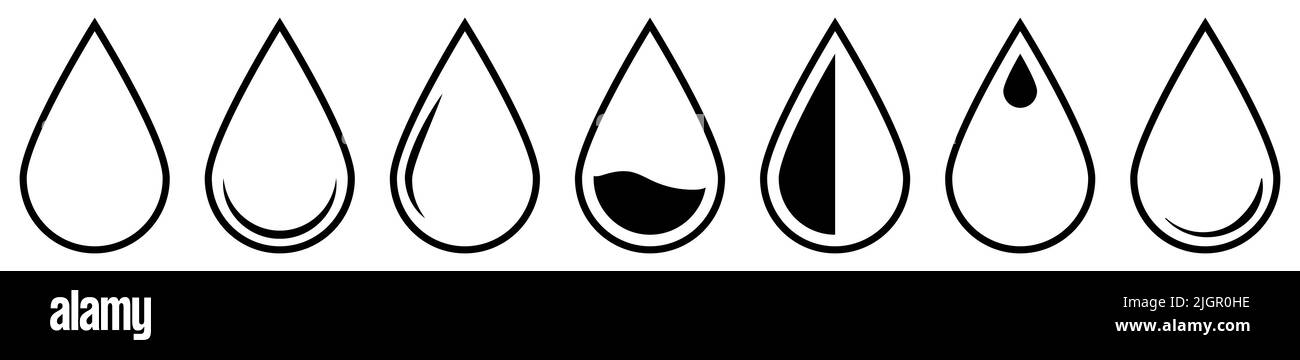 Water line vector icons. Design for web and mobile app. Vector ...