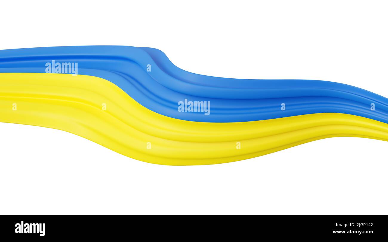 Ukraine support banner - abstract wavy ribbon in colors of national ...