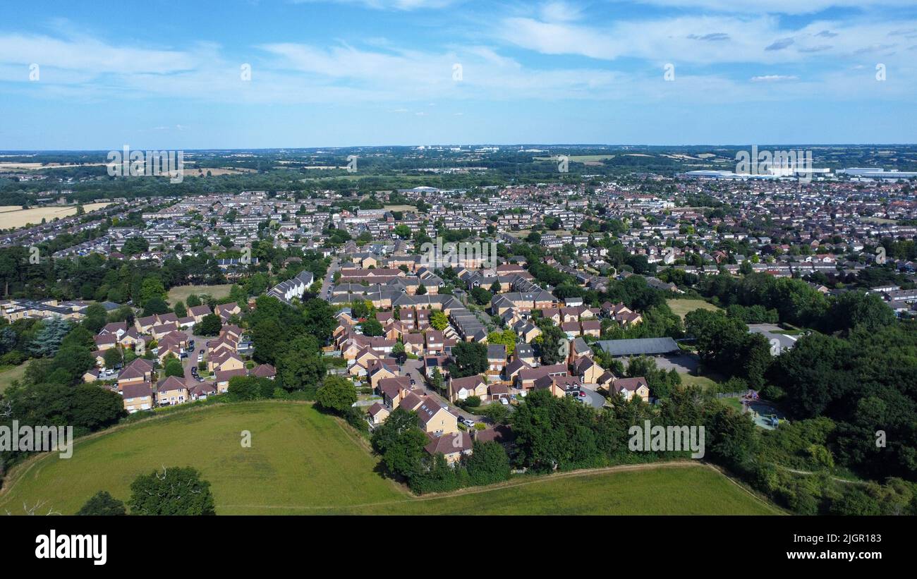 Aerial view of Hoddesdon town Stock Photo - Alamy
