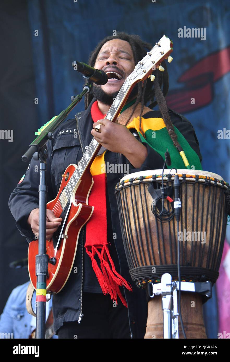 Singer, songwriter and musician Stephen Marley is shown performing on ...