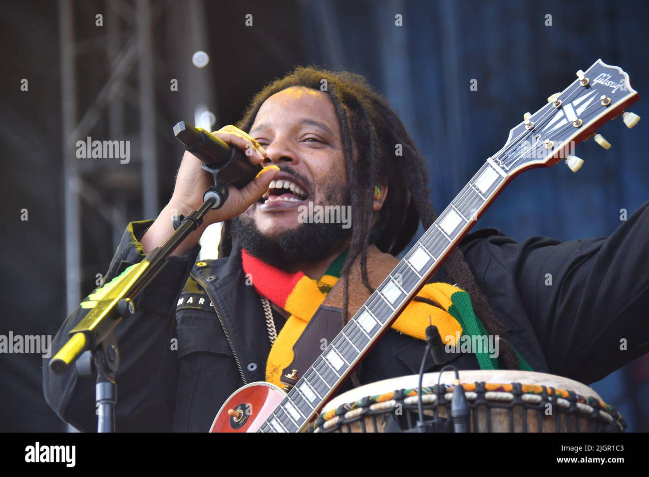 Singer, songwriter and musician Stephen Marley is shown performing on ...