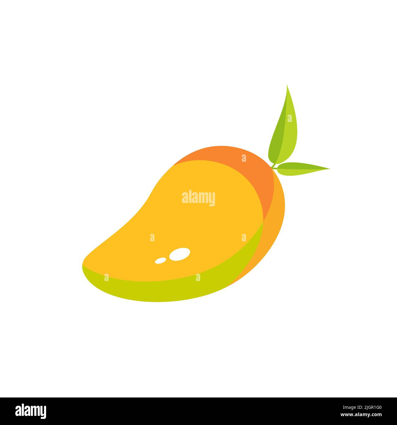 Fresh mango fruit vector icon in color. EPS 10. Tropical fruits ...