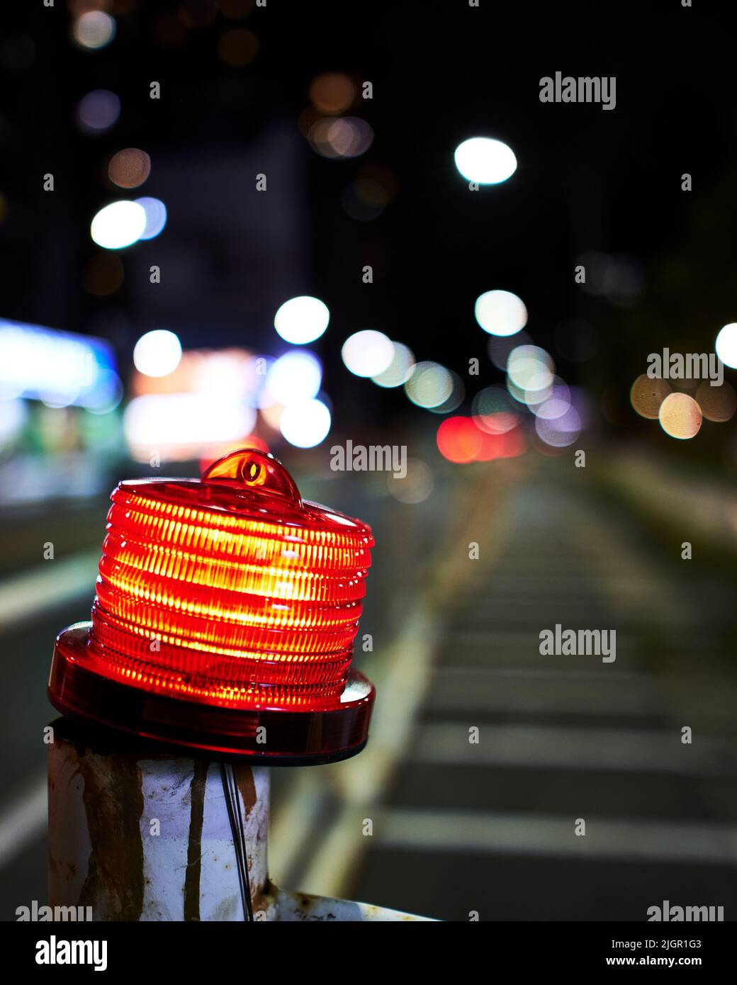 Traffic light for road separator Stock Photo - Alamy