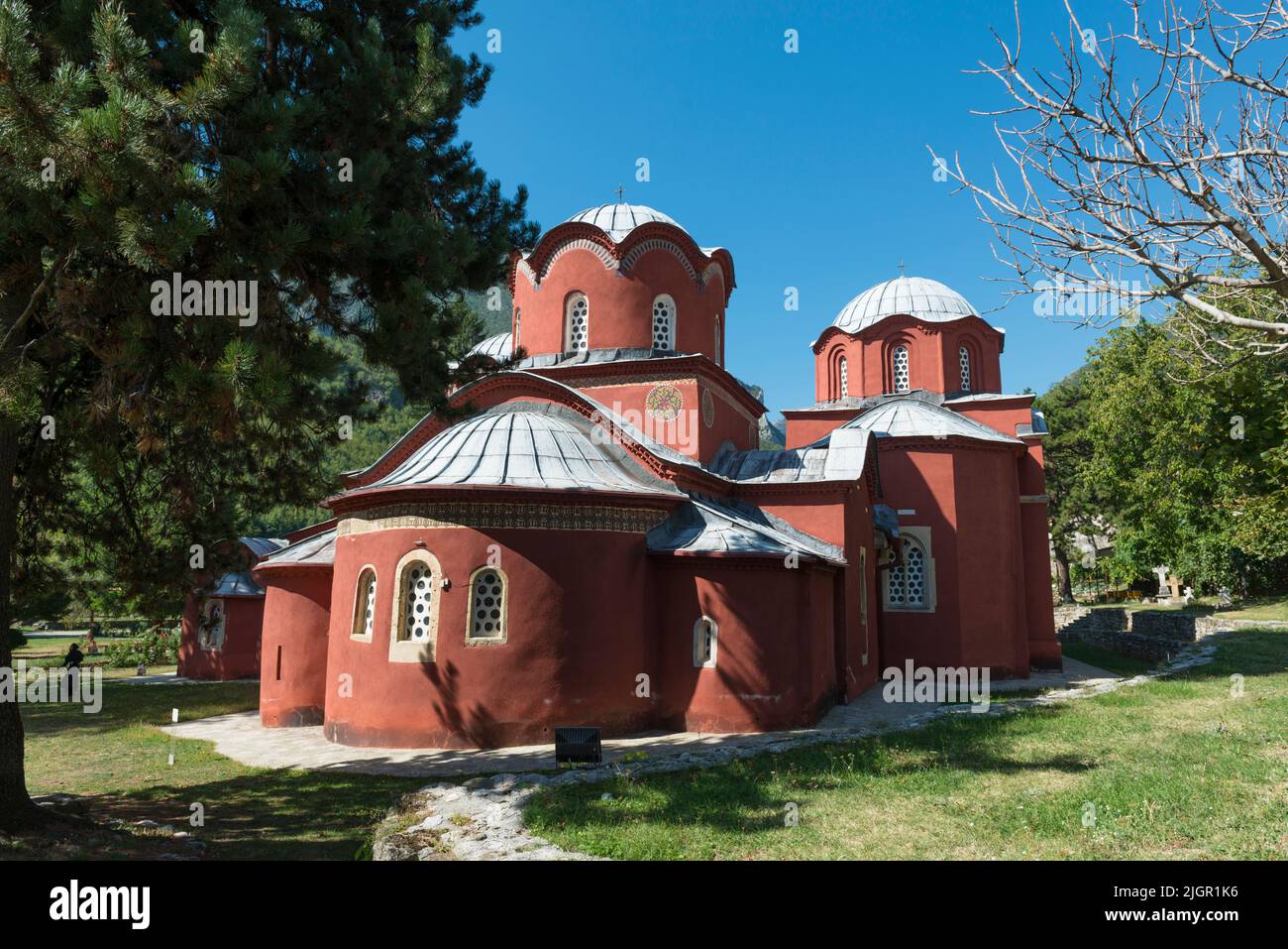 The medieval Serbian Orthodox "Patriarchate of Peć" Monastery in Kosovo ...