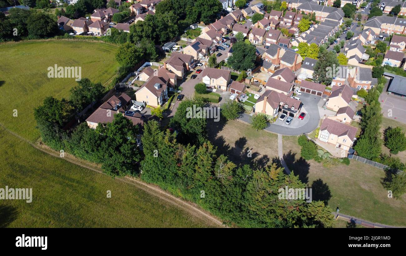 Aerial view of English housing estate in Hoddesdon Stock Photo - Alamy