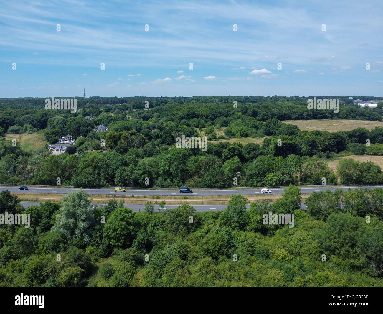 Aerial view of motorway in Hoddesdon Stock Photo - Alamy