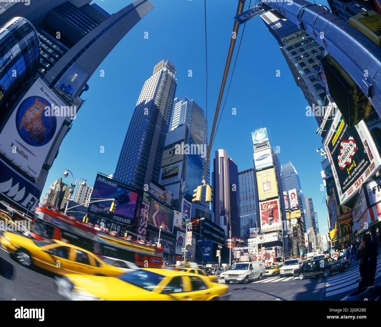 2000 HISTORICAL STREET SCENE YELLOW TAXI CABS TIMES SQUARE MANHATTAN ...
