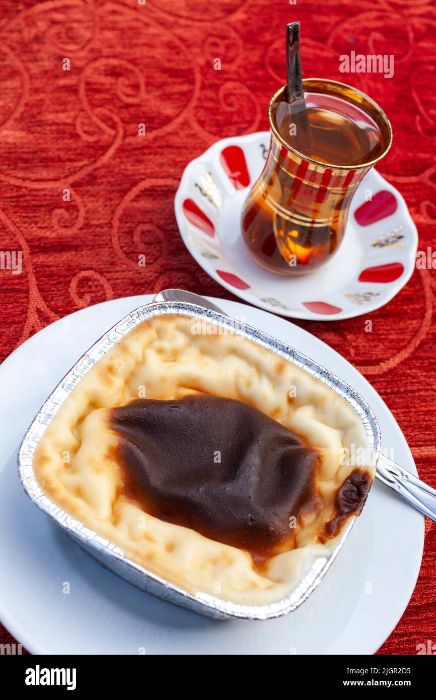 Turkish Rice Pudding and Turkish Tea, Istanbul, Turkey, Western Asia ...