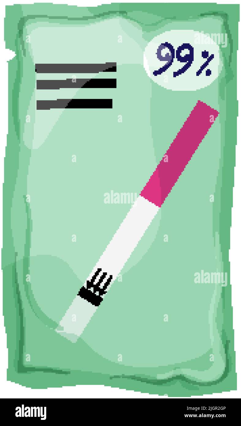 result pregnant test cartoon vector illustration Stock Vector Image ...