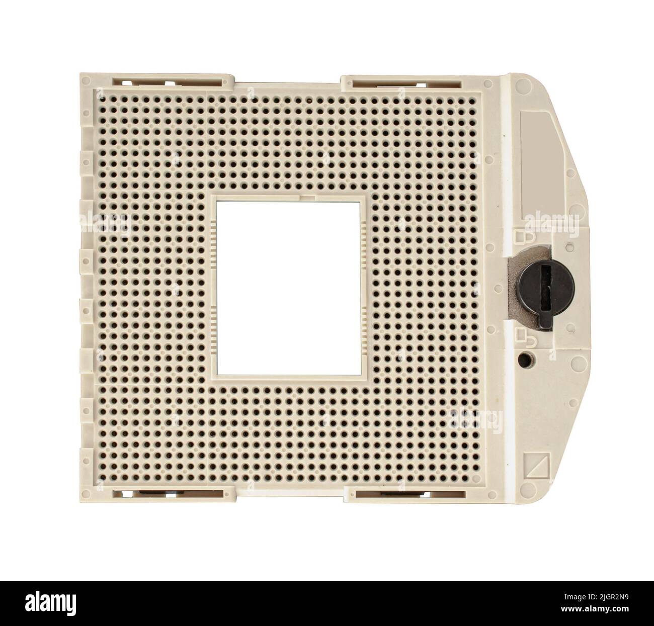 socket for a laptop processor, close-up on a white background Stock ...