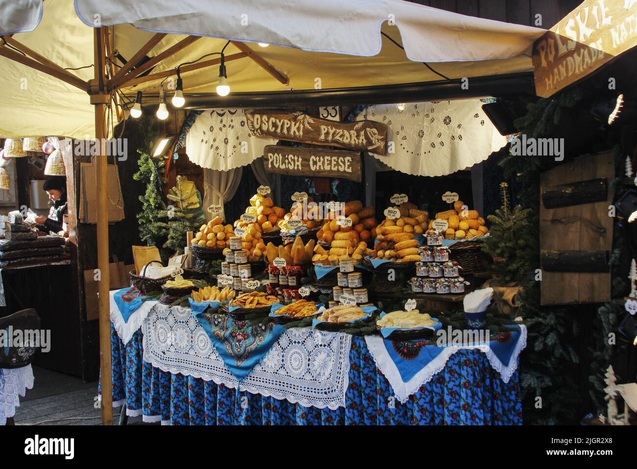 Polish highlander's cheese at annual christmas fair at the Main Market ...