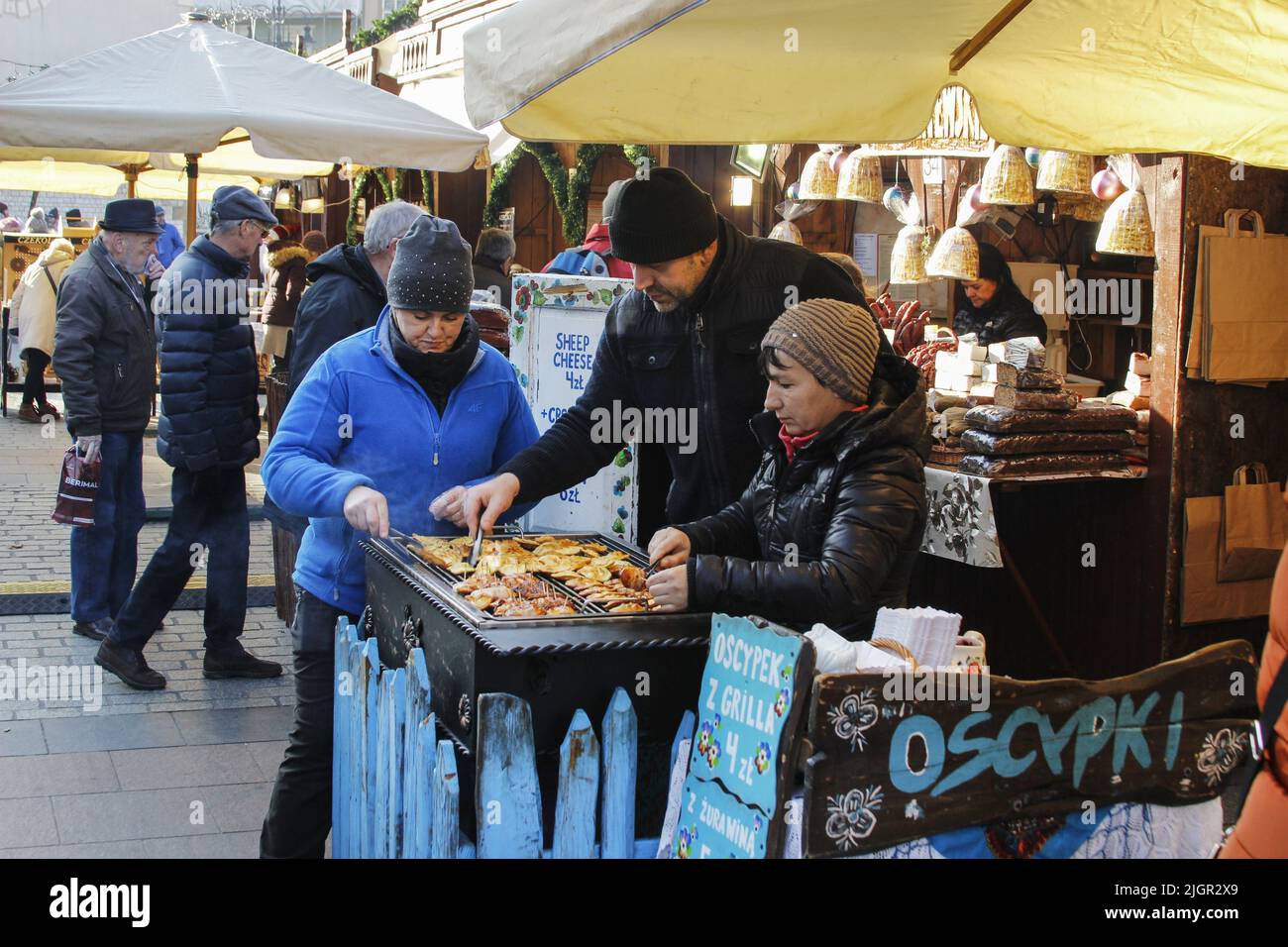 Polish highlander's cheese at annual christmas fair at the Main Market ...