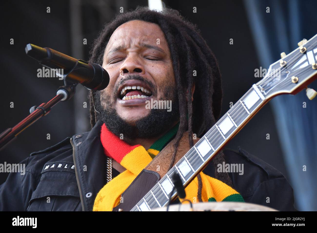 Singer, songwriter and musician Stephen Marley is shown performing on ...