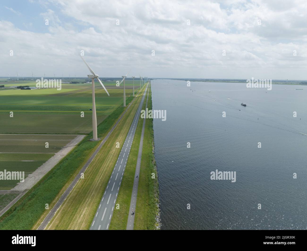 Wind turbine system sustainable energy generation on a wind farm in the ...