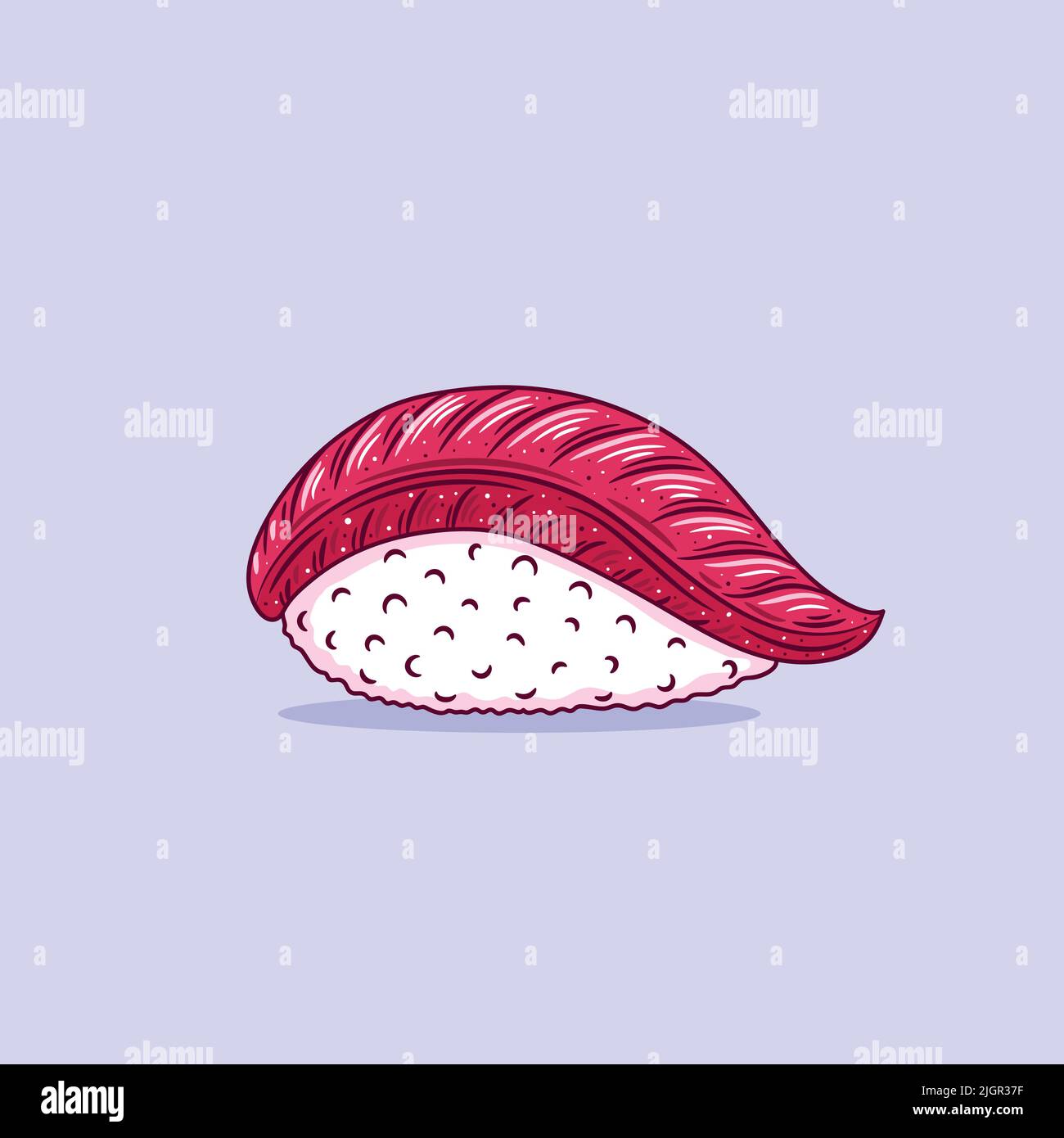 Hamachi sushi. Japanese traditional food icon. Isolated vector ...