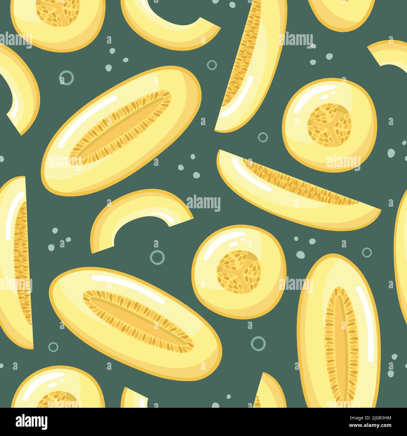 Summer vector background with melons. Fruit seamless pattern Stock ...